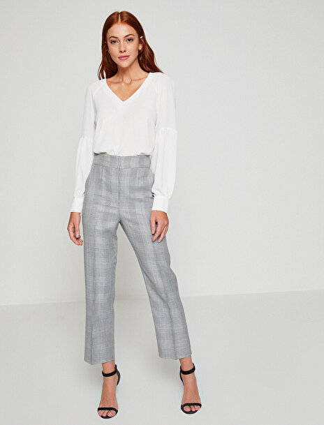 Koton Kadın Kareli Pantolon