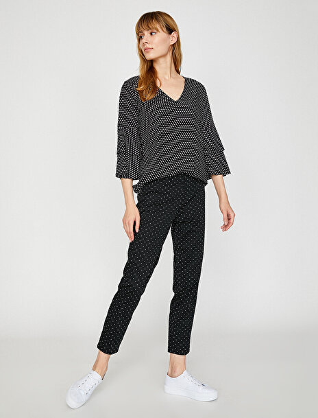 Koton Kadın Puantiye Detaylı Pantolon
