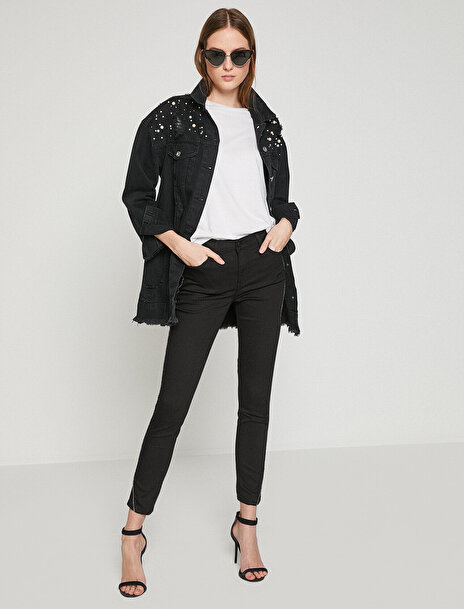 Koton Kadın Biye Detaylı Pantolon