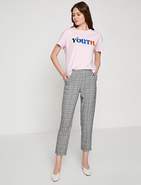 Koton Kadın Kareli Pantolon