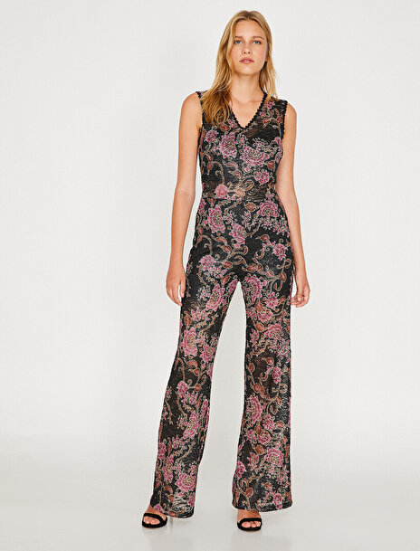 Koton Kadın Dantel Detaylı Tulum