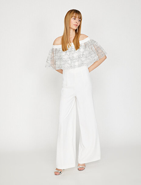 Koton Kadın Dantel Detaylı Tulum