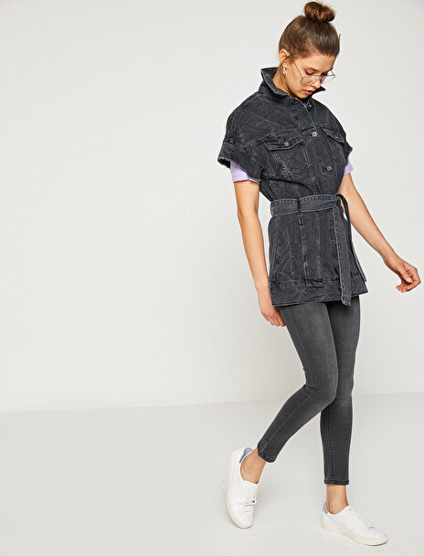 Koton Kadın Carmen Jean - Yüksek Bel Dar Kesim Dar Paça Pantolon