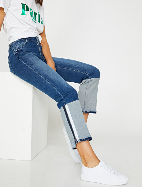 Koton Kadın Eve Slim Jean - Yüksek Bel Normal Kesim Hafif Düz Paça Pantolon Koton Kadın Eve Slim Jean - Yüksek Bel Normal Kesim Hafif Düz Paça Pantolon