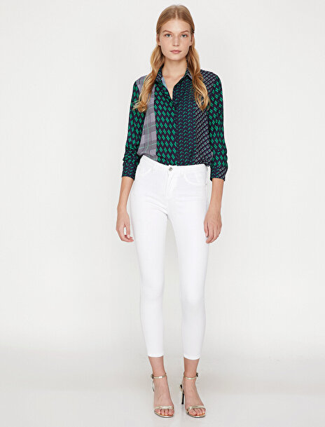 Koton Kadın Carmen Jean - Yüksek Bel Dar Kesim Dar Paça Pantolon