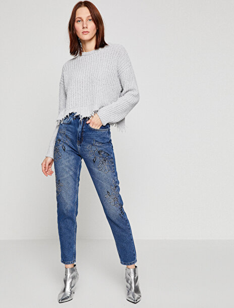 Koton Kadın Mom Jean - Yüksek Bel Rahat Kesim Dar Paça Pantolon