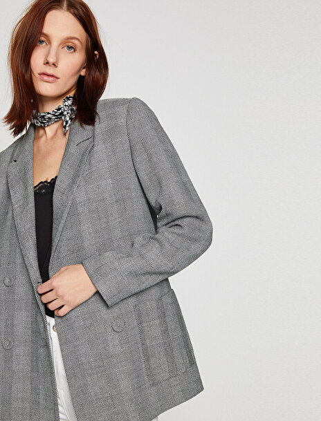 Koton Kadın Kareli Ceket