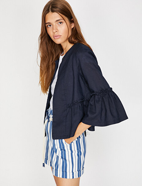 Koton Kadın Keten Kol Detaylı Ceket