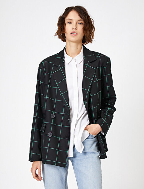 Koton Kadın Kareli Ceket
