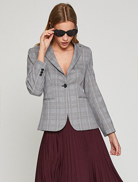 Koton Kadın Kareli Ceket