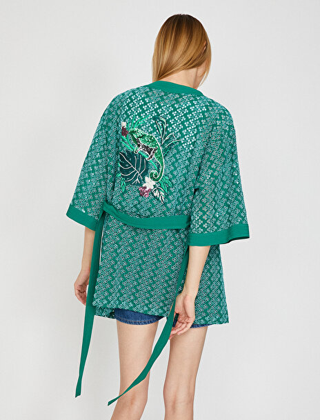 Koton Kadın Arzu Sabancı for Koton İşlemeli Pamuklu Kimono Koton Kadın Arzu Sabancı for Koton İşlemeli Pamuklu Kimono