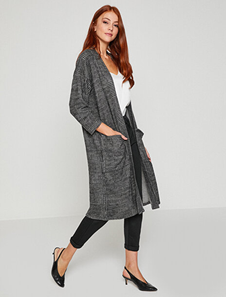 Koton Kadın Kareli Hırka