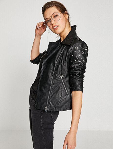 Koton Kadın Deri Görünümlü Mont