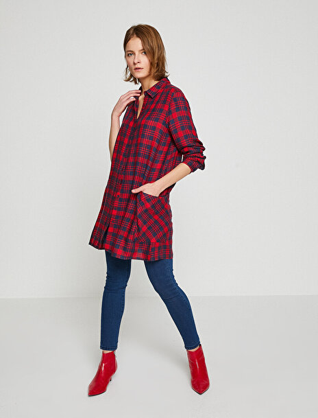 Koton Kadın Kareli Tunik Koton Kadın Kareli Tunik