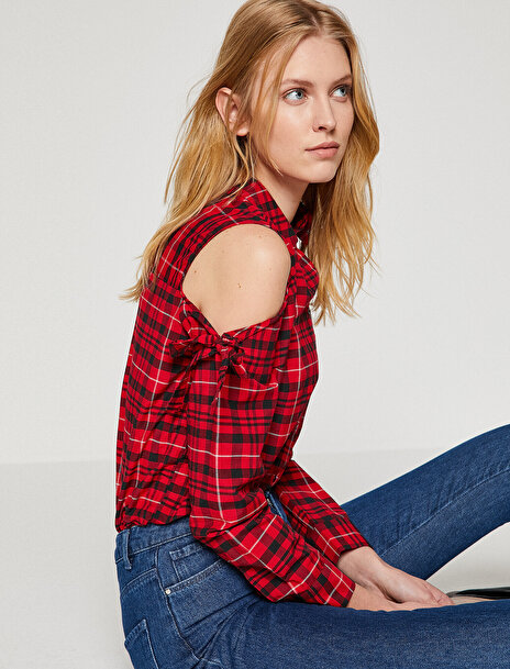 Koton Kadın Omzu Açık Gömlek