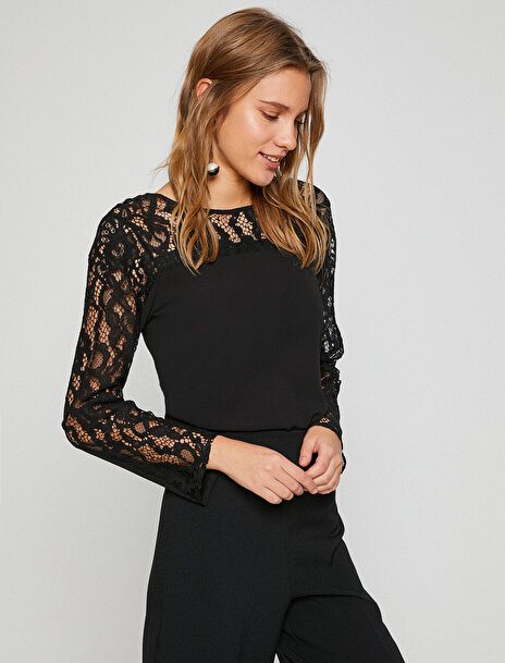 Koton Kadın Dantel Detaylı Bluz