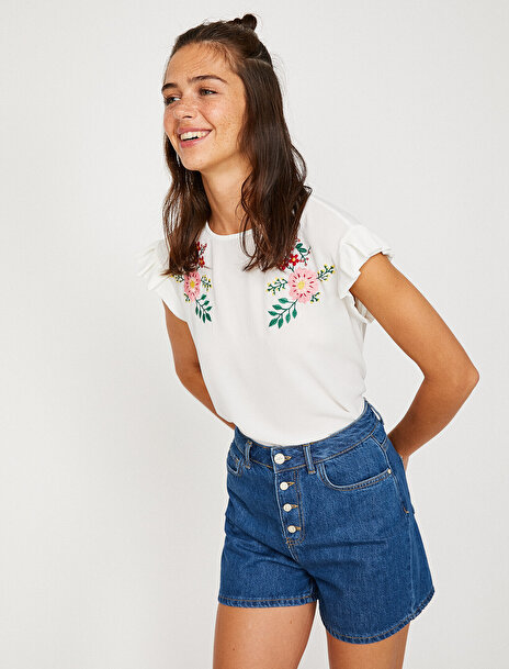 Koton Kadın İşlemeli Bluz