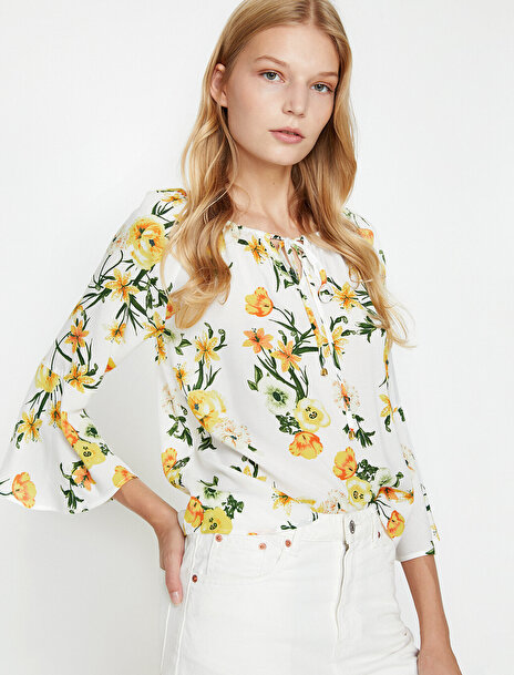 Koton Kadın Çiçek Desenli Bluz