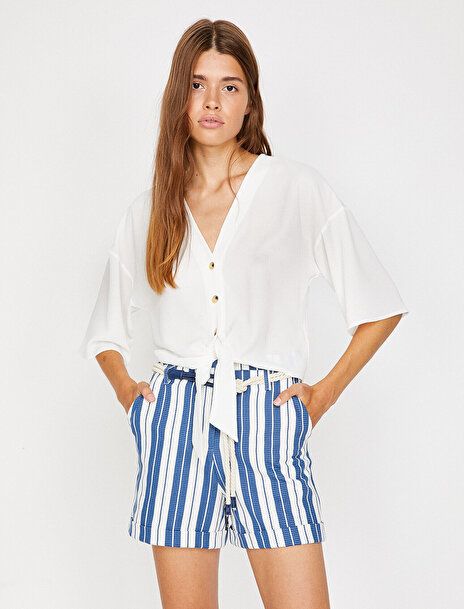 Koton Kadın Beli Bağlamalı Gömlek