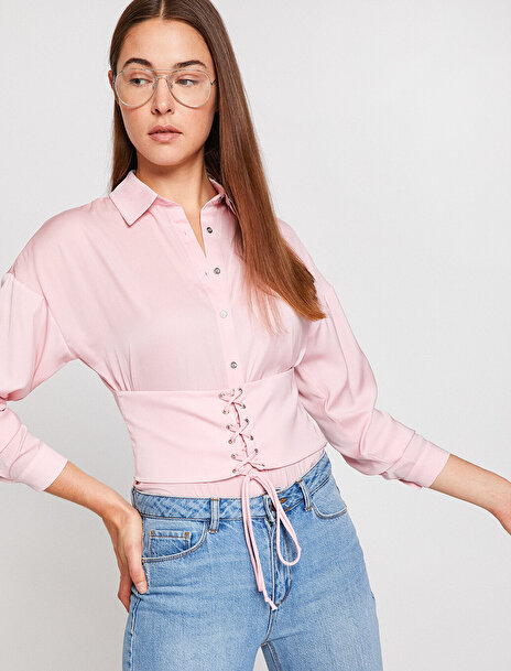 Koton Kadın Kuş Gözü Detaylı Gömlek