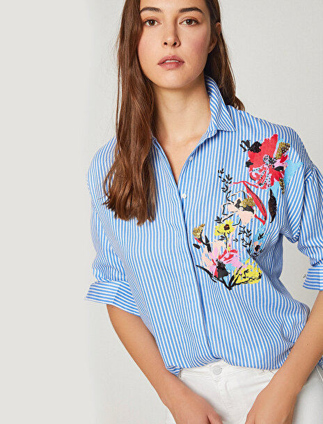 Koton Kadın İşlemeli Gömlek