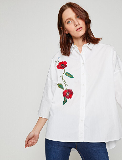 Koton Kadın İşlemeli Gömlek