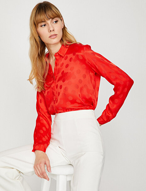 Koton Kadın Puantiye Detaylı Gömlek