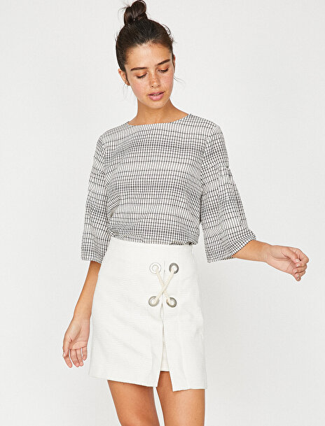 Koton Kadın Kuş Gözü Detaylı Etek