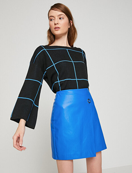 Koton Kadın Deri Görünümlü Etek