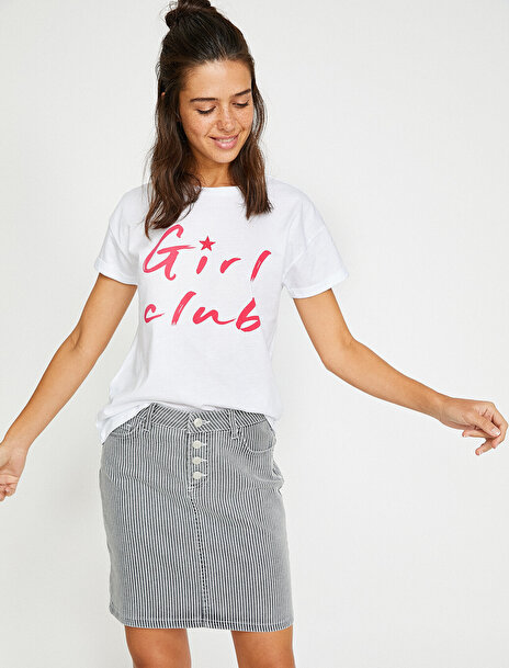 Koton Kadın Çizgili Etek