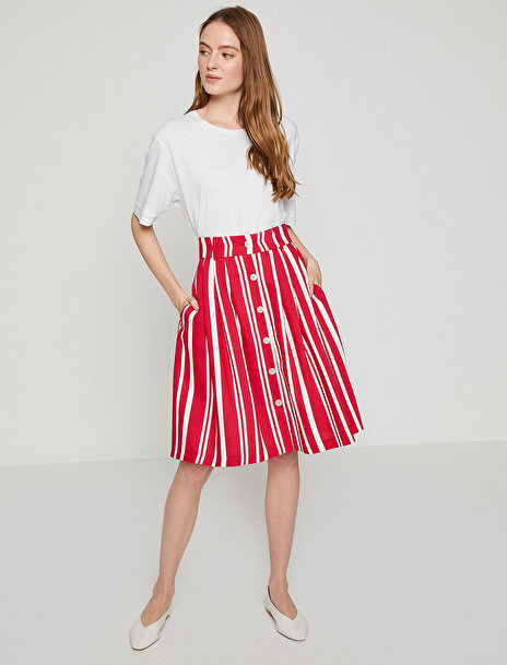 Koton Kadın Çizgili Etek