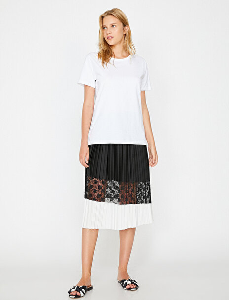 Koton Kadın Dantel Detaylı Etek