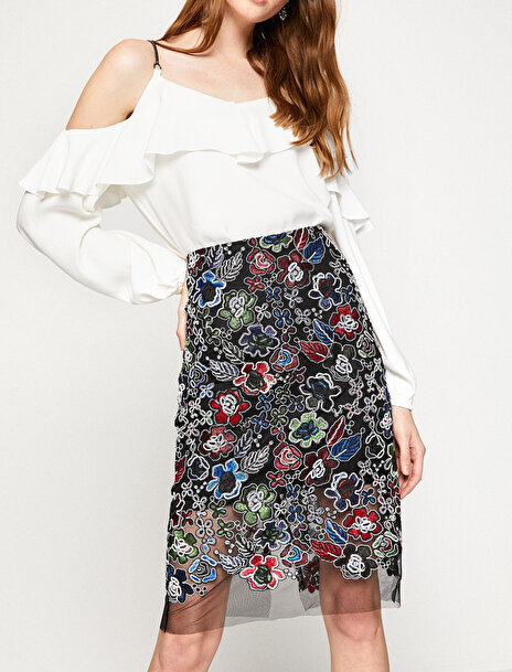 Koton Kadın Zeynep Tosun For Koton Çiçekli Etek Koton Kadın Zeynep Tosun For Koton Çiçekli Etek