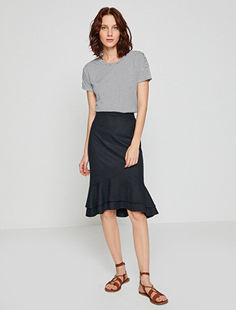 Koton Kadın Çizgili Etek
