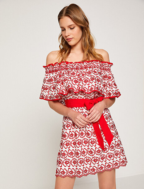 Koton Kadın Fırfır Detaylı Elbise