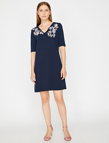 Koton Kadın İşlemeli Elbise