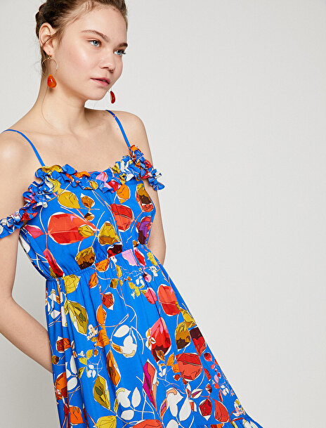 Koton Kadın Fırfır Detaylı Elbise