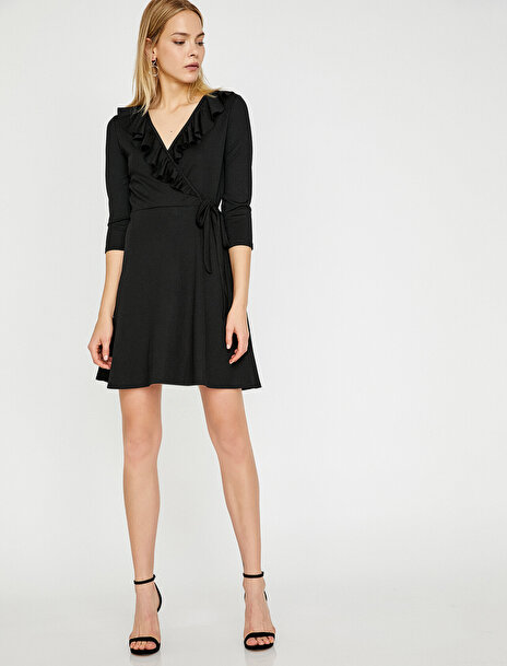 Koton Kadın Fırfır Detaylı Elbise