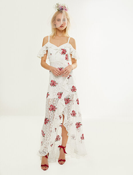 Koton Kadın Zeynep Tosun For Koton Fırfır Detaylı Elbise Koton Kadın Zeynep Tosun For Koton Fırfır Detaylı Elbise