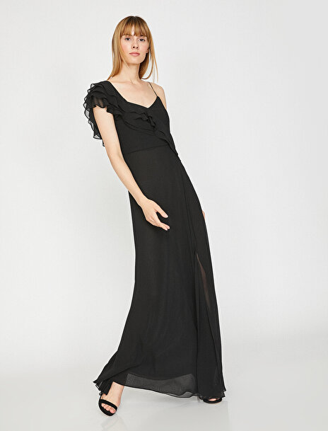 Koton Kadın Fırfır Detaylı Elbise