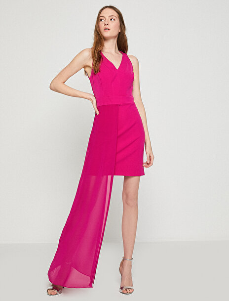 Koton Kadın V Yaka Elbise Abiye