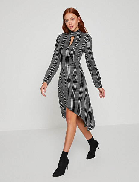 Koton Kadın Kareli Elbise