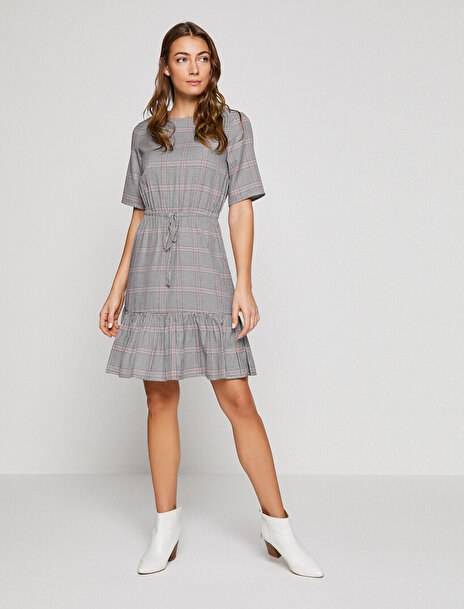 Koton Kadın Kareli Elbise