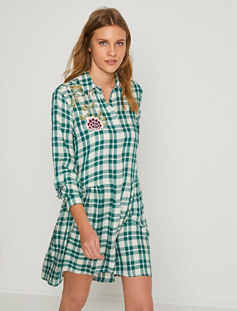 Koton Kadın Kareli Elbise