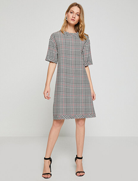 Koton Kadın Kareli Elbise