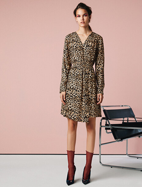 Koton Kadın Leopar Desenli Elbise