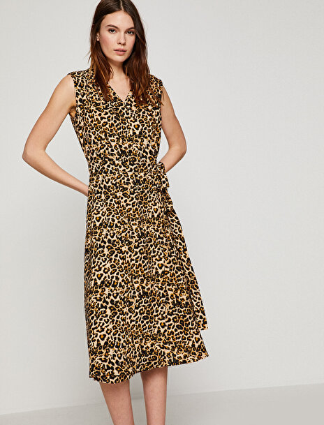 Koton Kadın Leopar Desenli Elbise