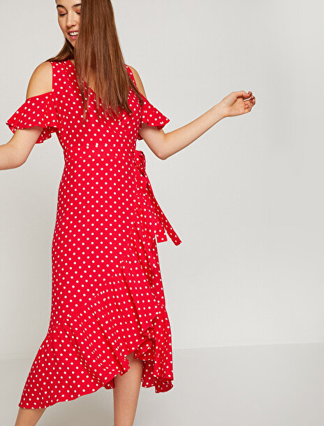 Koton Kadın Puantiye Detaylı Elbise