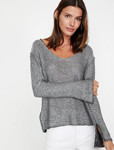 Koton Kadın Kol Detaylı Triko Kazak