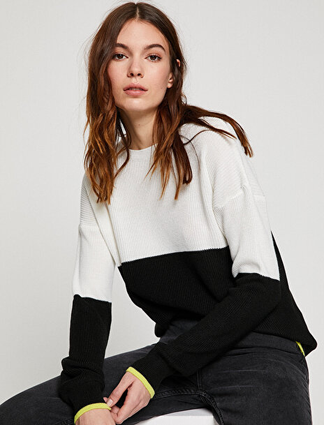 Koton Kadın Renk Bloklu Kazak